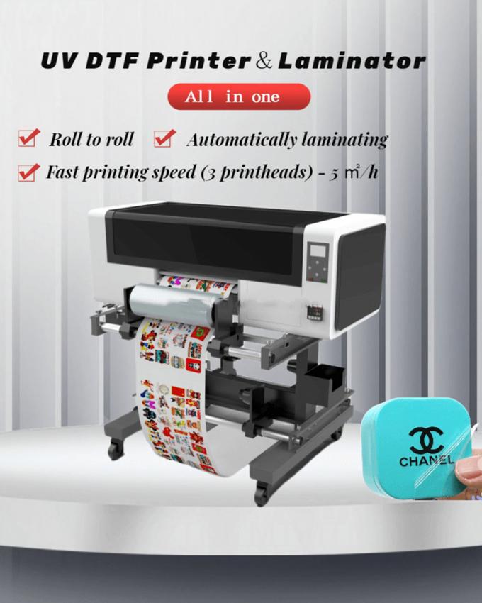 UV DTF Printer Roll Laminator A3 Printing Machine Stickers Printer TX800 Three Heads Roll To ...